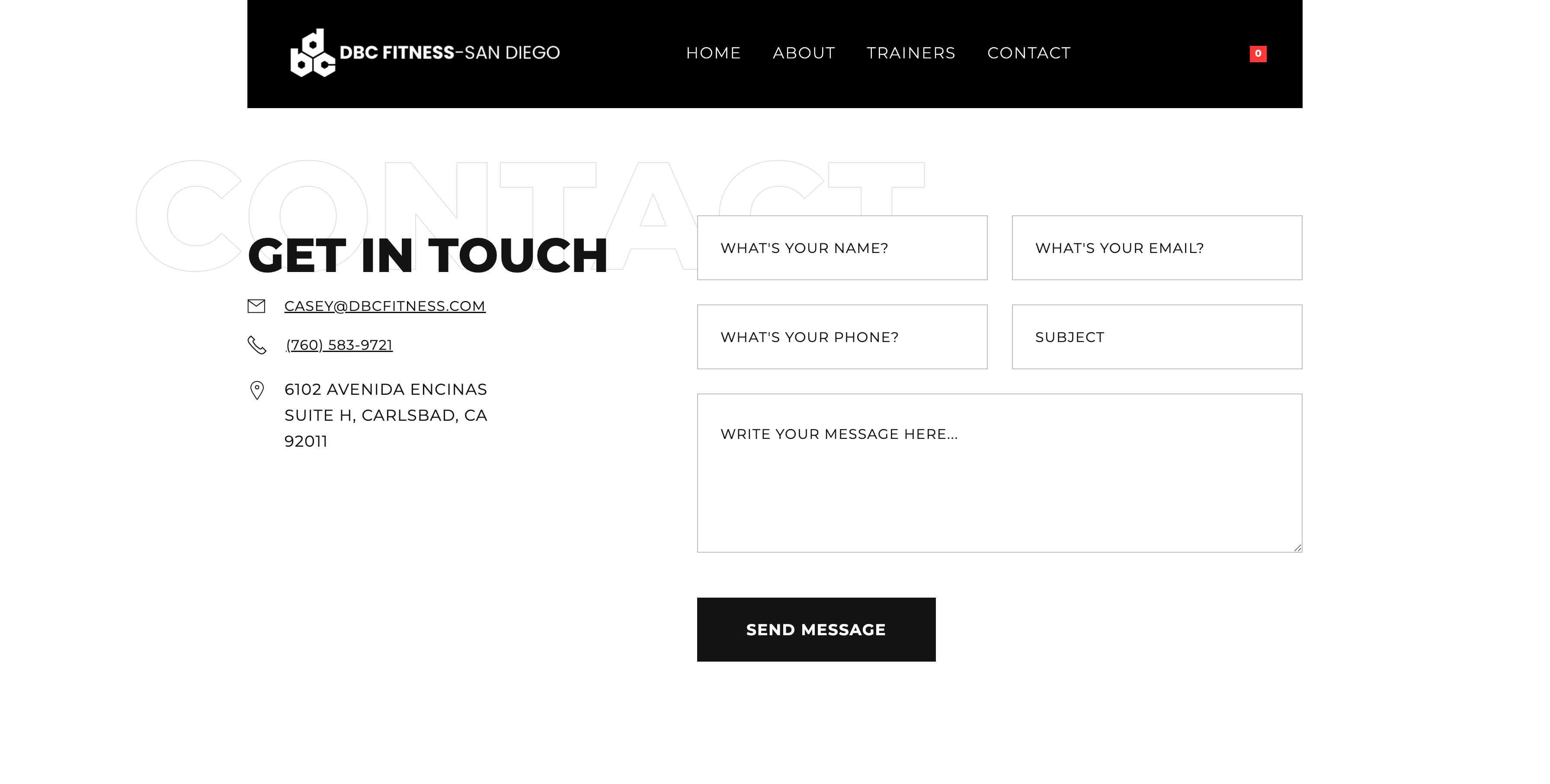 Contact - DBC Fitness San Diego