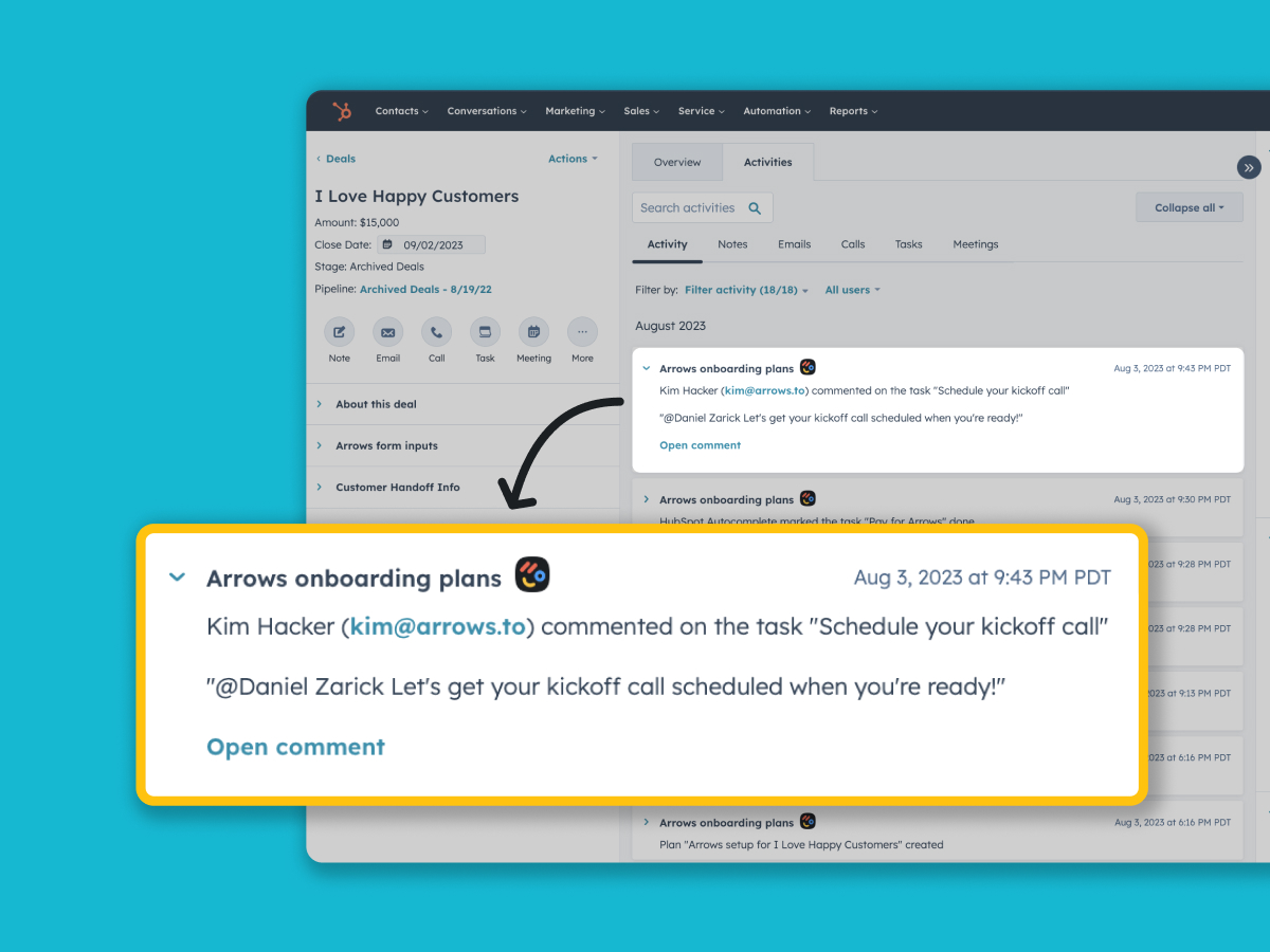 Power your post-sales pipeline in HubSpot – Arrows