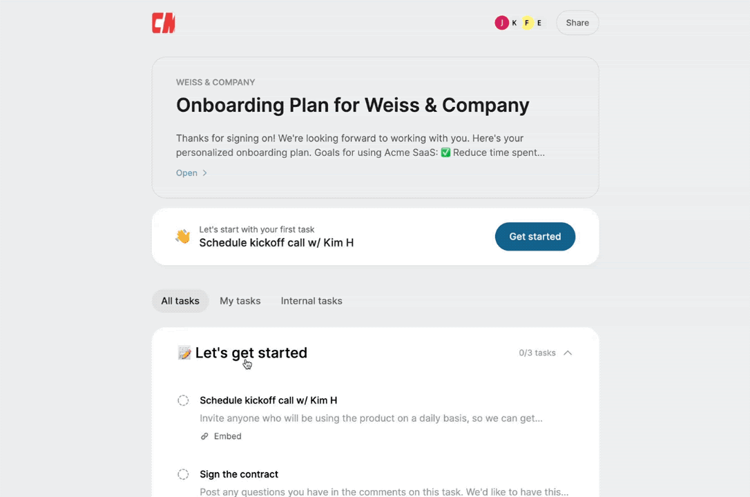 A fresh UI: reimagined customer action plans – Arrows