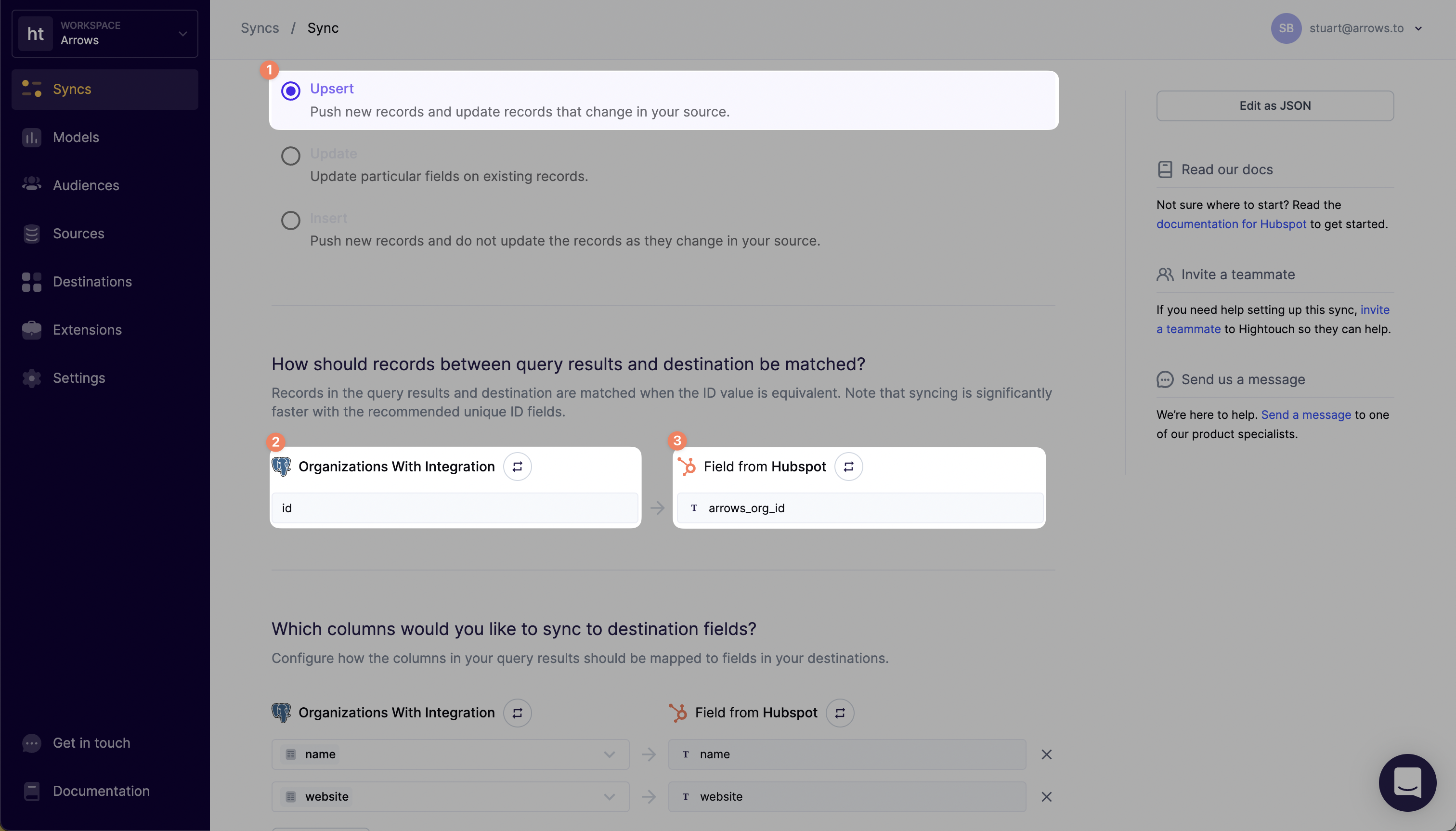 Integrate product data with HubSpot using Hightouch
