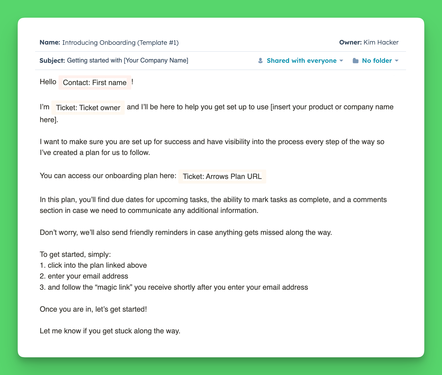 Introduce your onboarding plan to customers