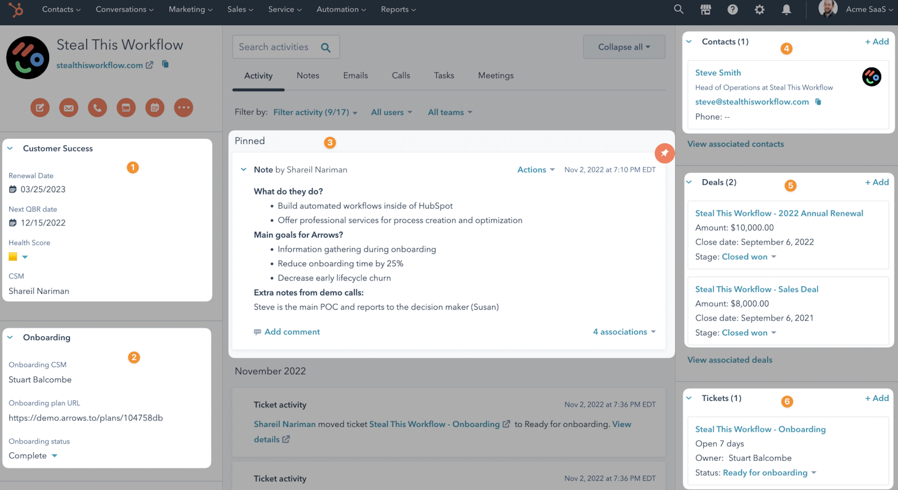 Configure HubSpot company records for customer success