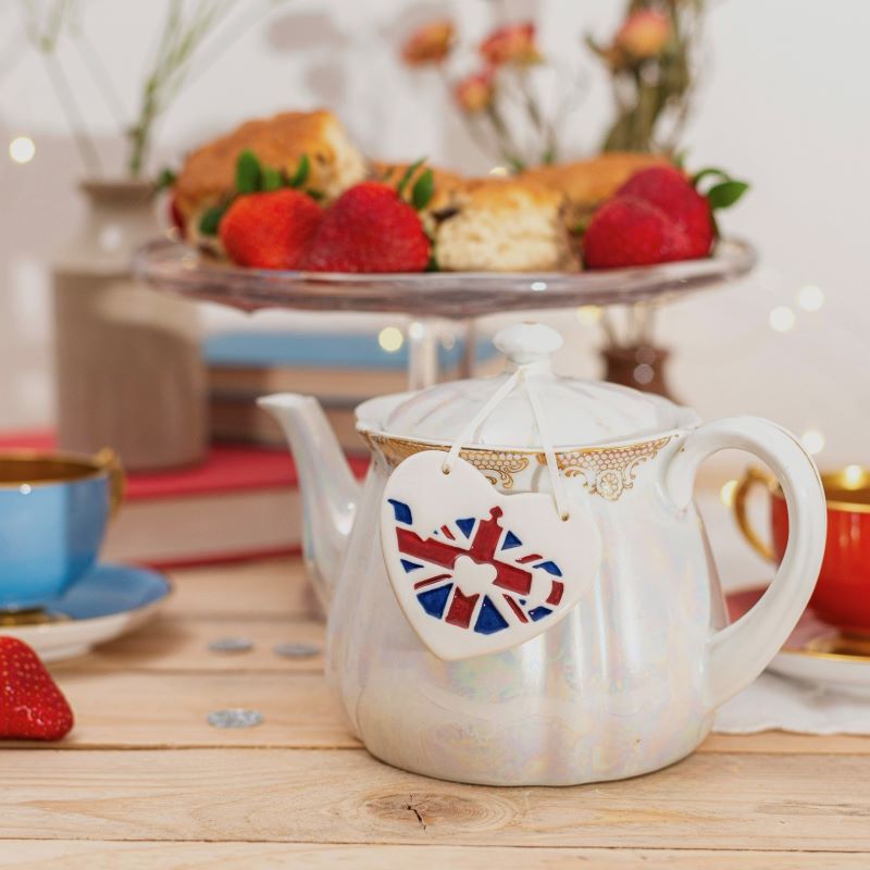 Blue Union Jack Teapot - Hand made Ceramic and Porcelain Gifts