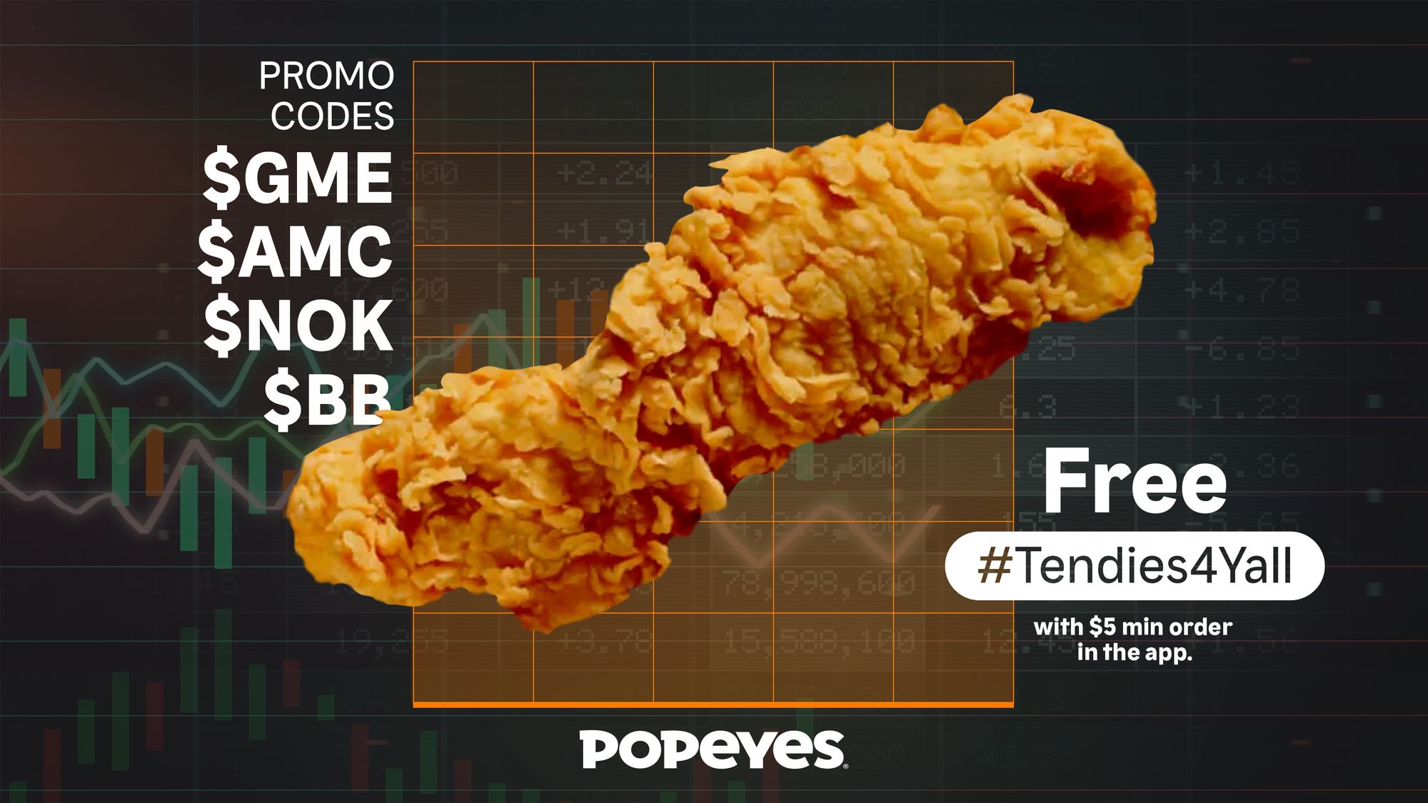 Stonks Only Go Up! Popeyes Offers Free ‘Tendies’ After Gamestop, AMC ...