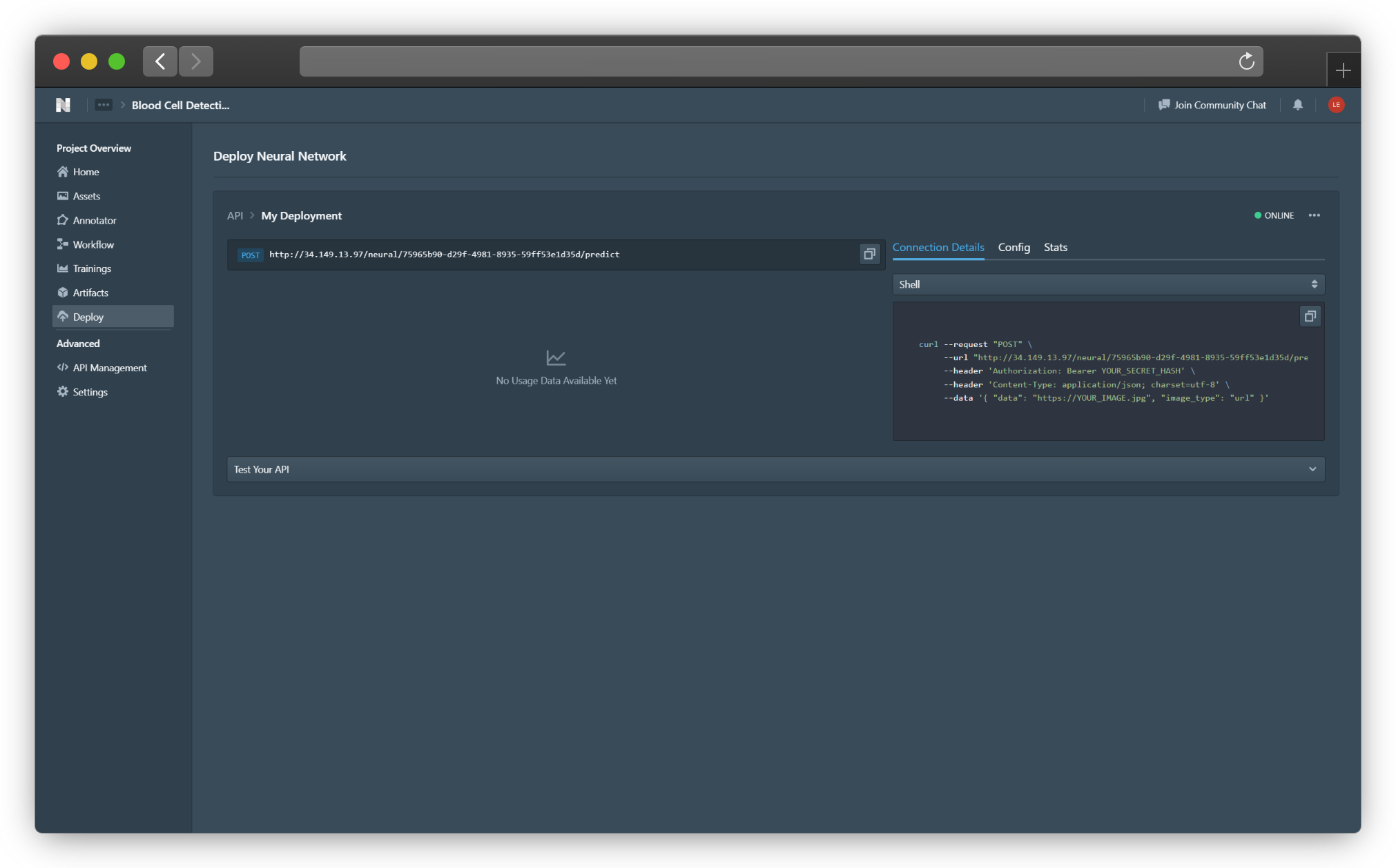 How To Use API Deployment For Trained Model Inference