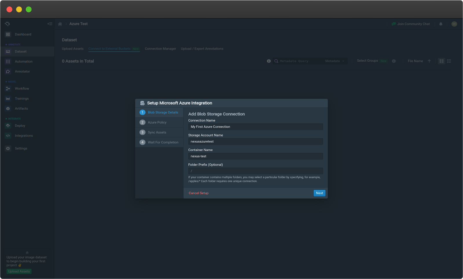 How to Connect Azure Blob Storage for Asset Uploading