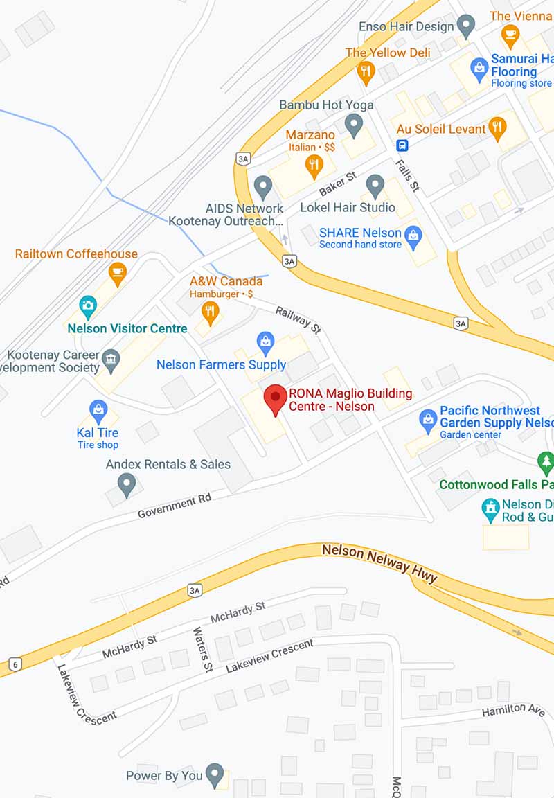 Nelson - RONA Fraser Valley Building Supplies Hardware Store