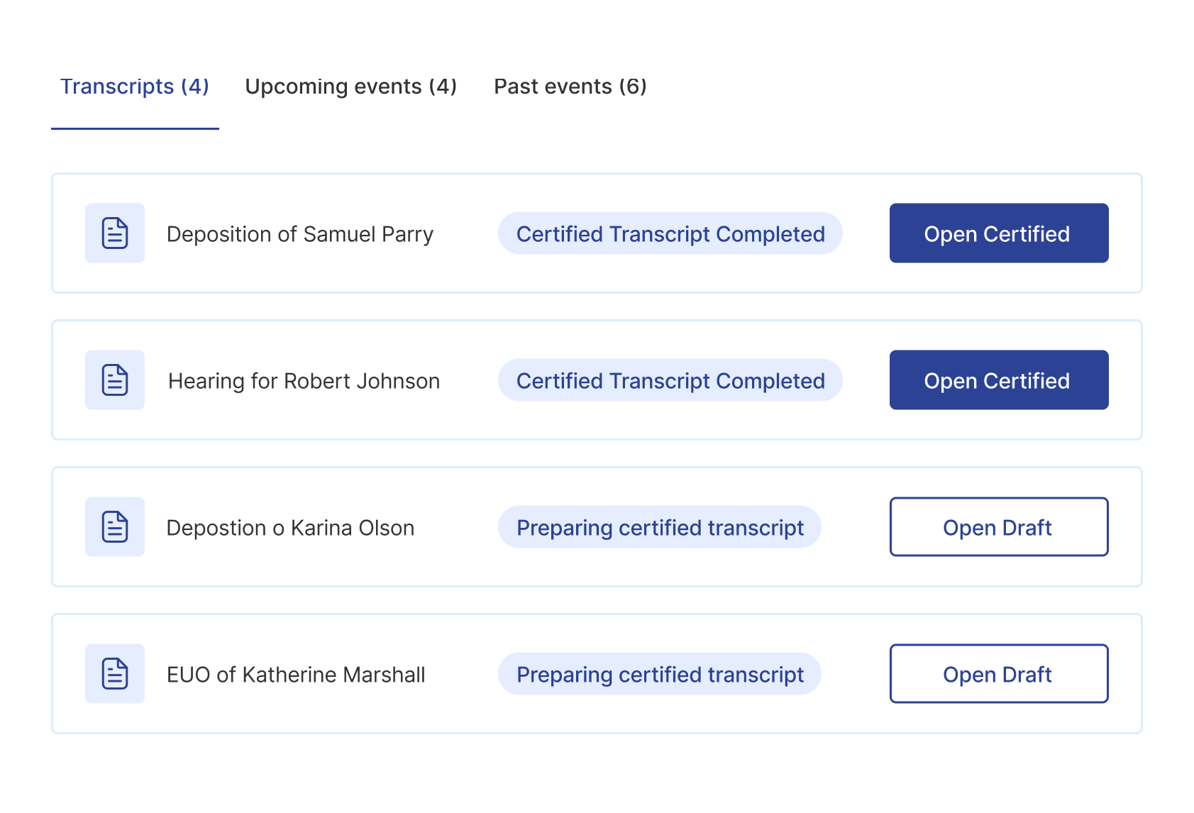 Parrot – Depositions