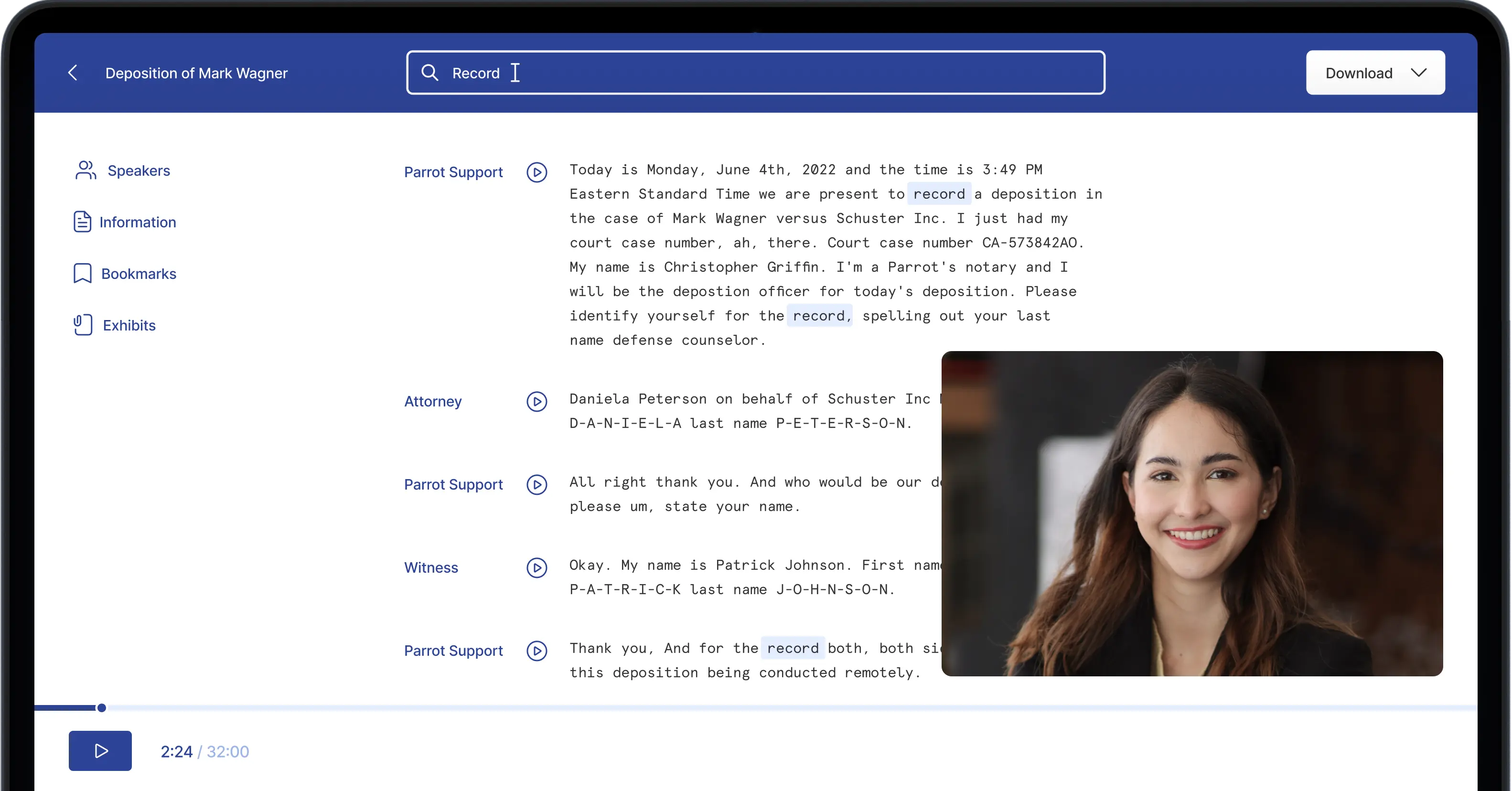 Parrot – Depositions