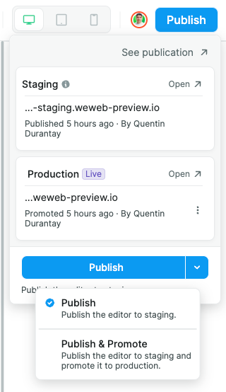 Staging environment and backups