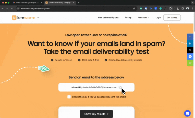 Email Deliverability Test | Spam Score Checker | lemwarm