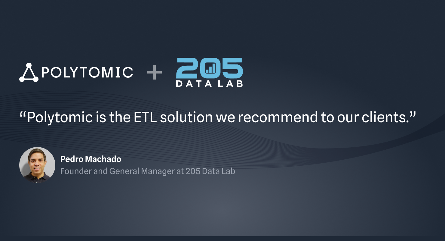 205 Data Lab recommends Polytomic as the ETL product for its clients