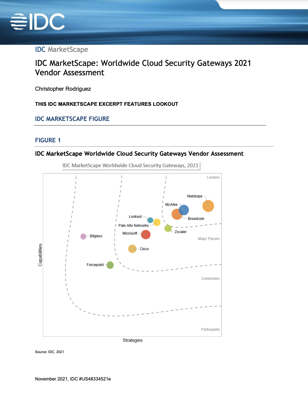 Idc Marketscape Worldwide Cloud Security Gateways 2021 Vendor Assessment Lookout