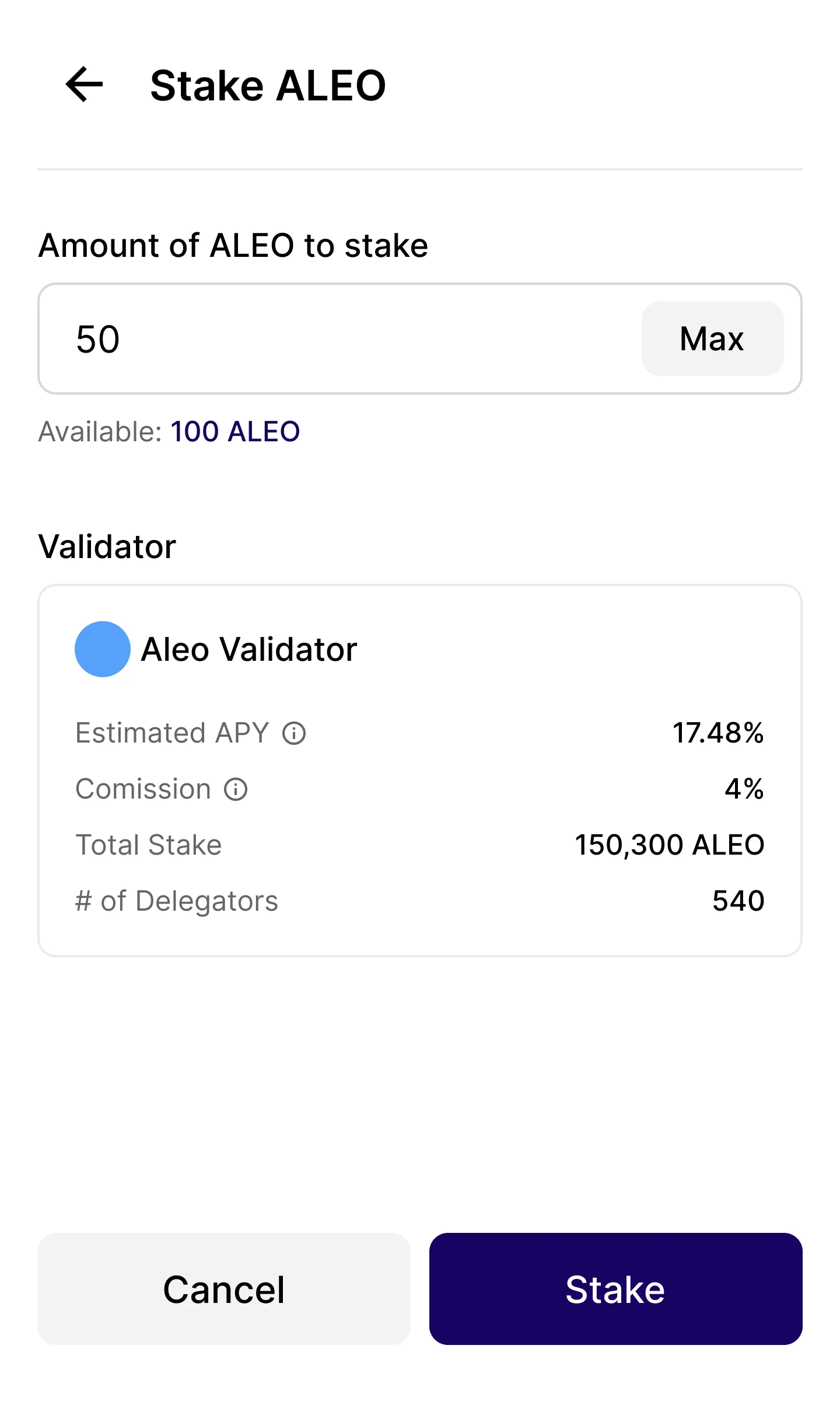 How to stake Aleo?