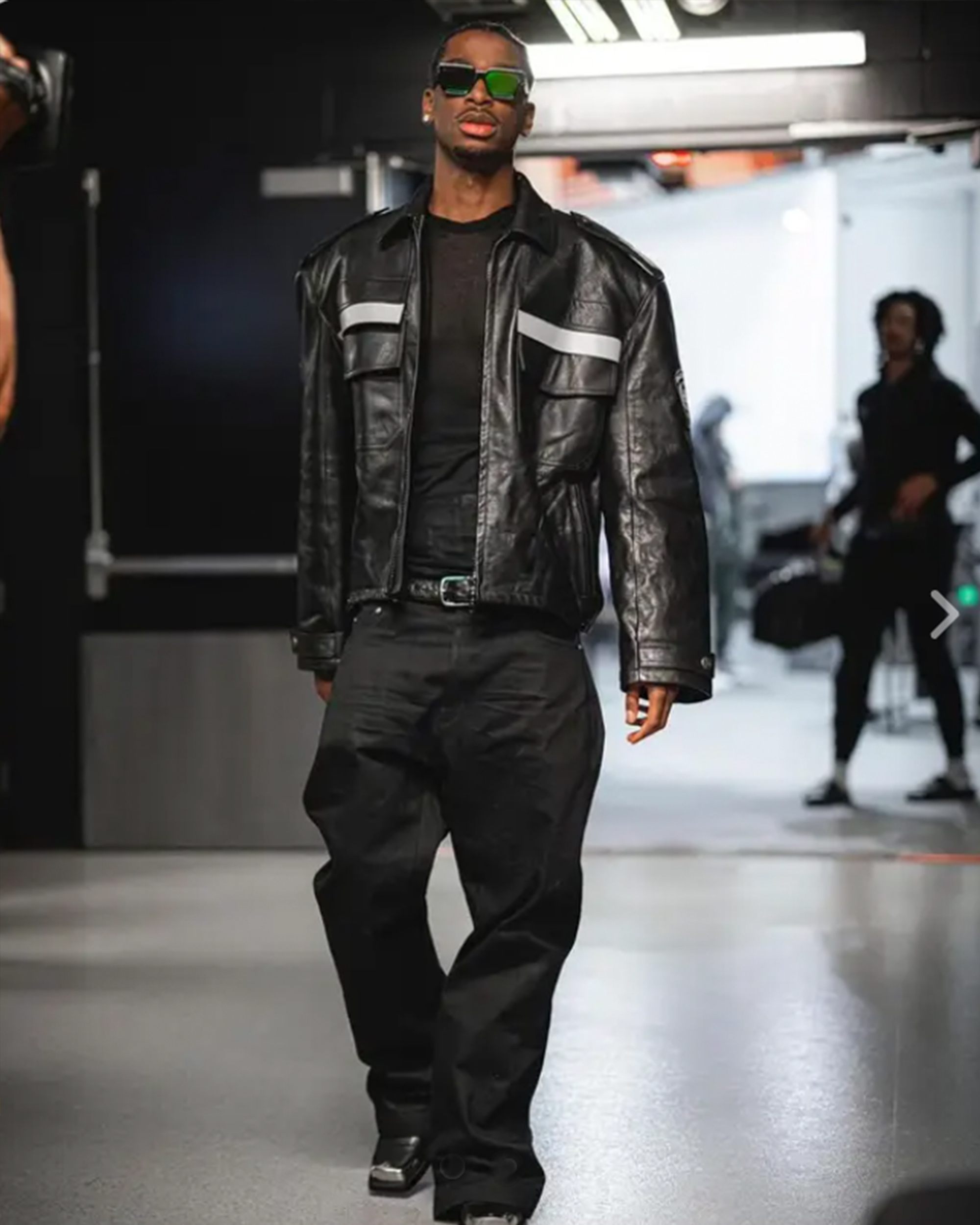 Shai arriving for the NBA play-in tournament game