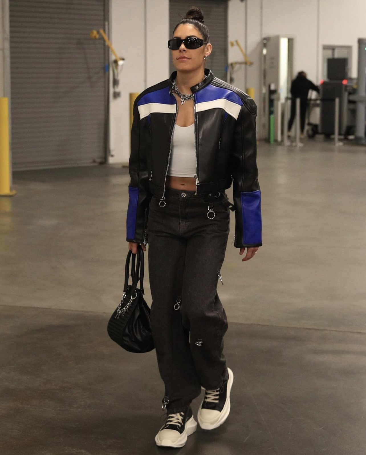 Kelsey Plum arriving for opening night in the WNBA