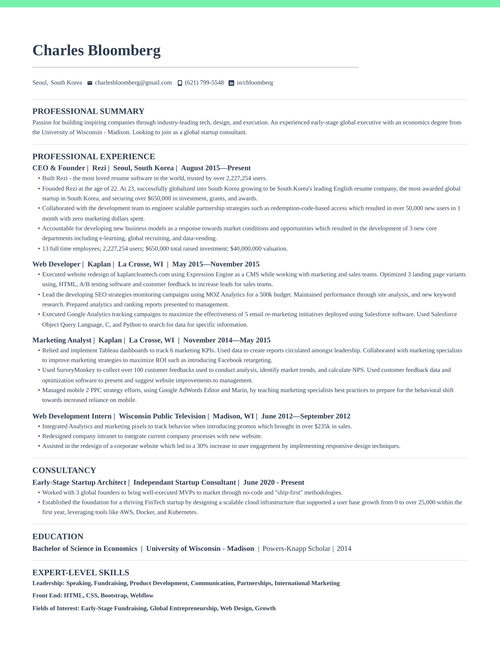 300+ Resume Examples for All Jobs | ATS Friendly | Rezi