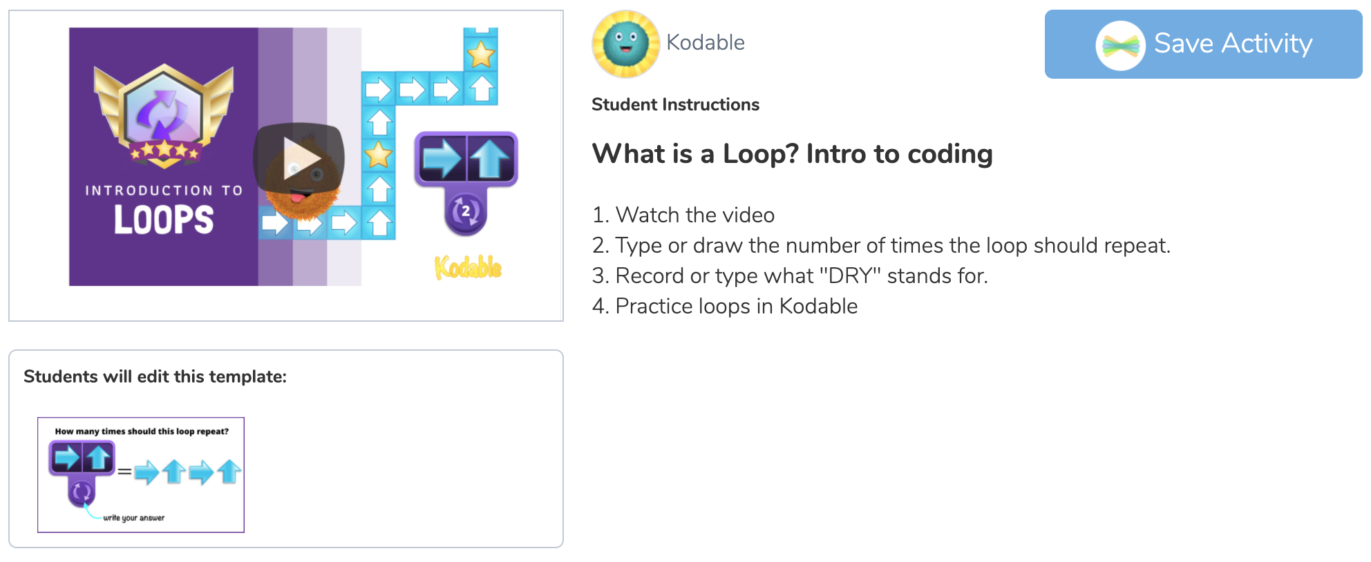Coding Activities on SeeSaw | Kodable