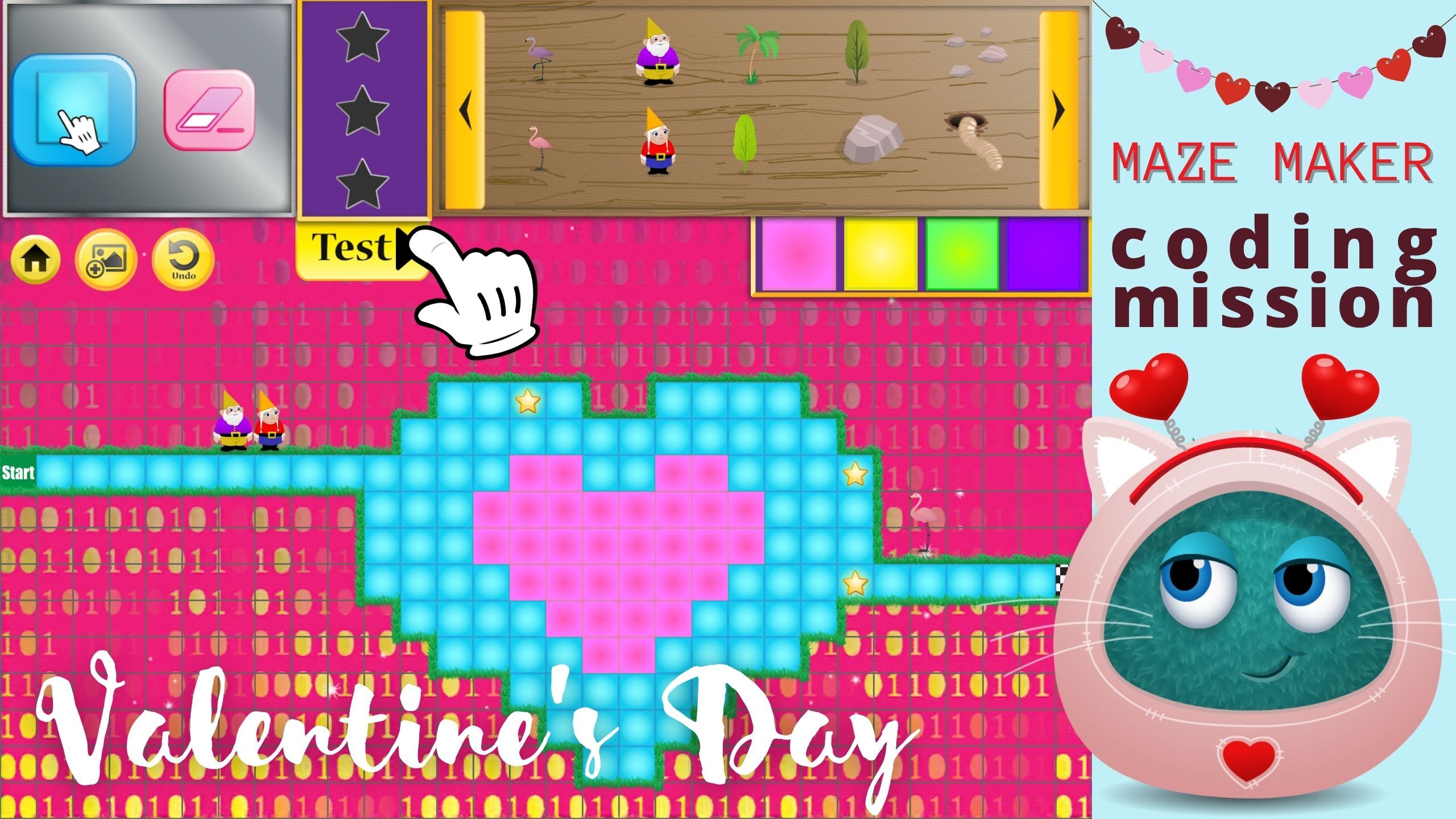 Valentine's Day Maze Maker Challenge | Coding Mission #10 | Kodable ...