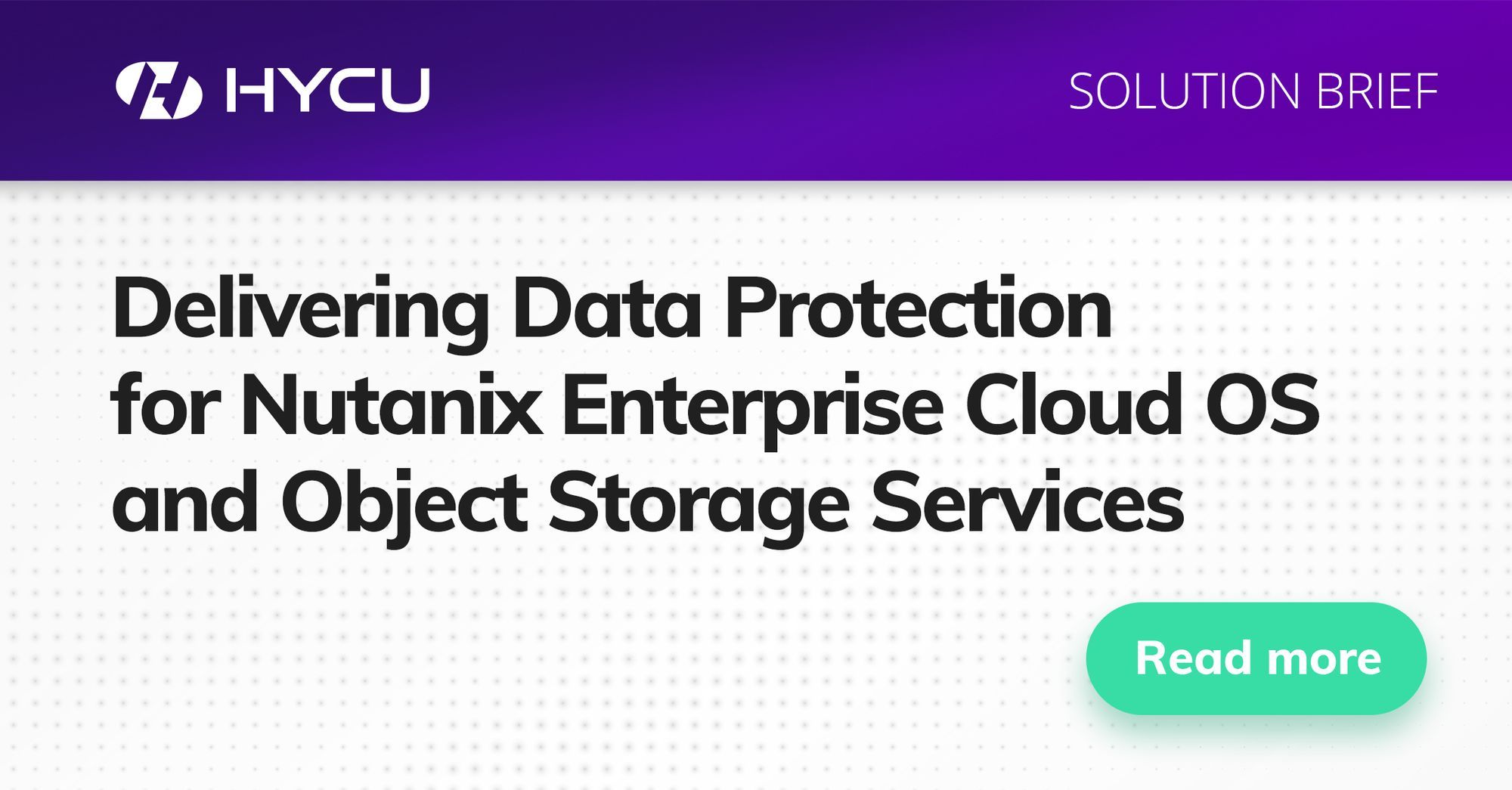 Nutanix Enterprise Cloud: Object Storage Solutions | HYCU | HYCU Blog