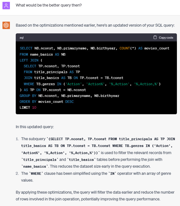 How To Optimize Sql Queries With Chatgpt And Metis Metis 