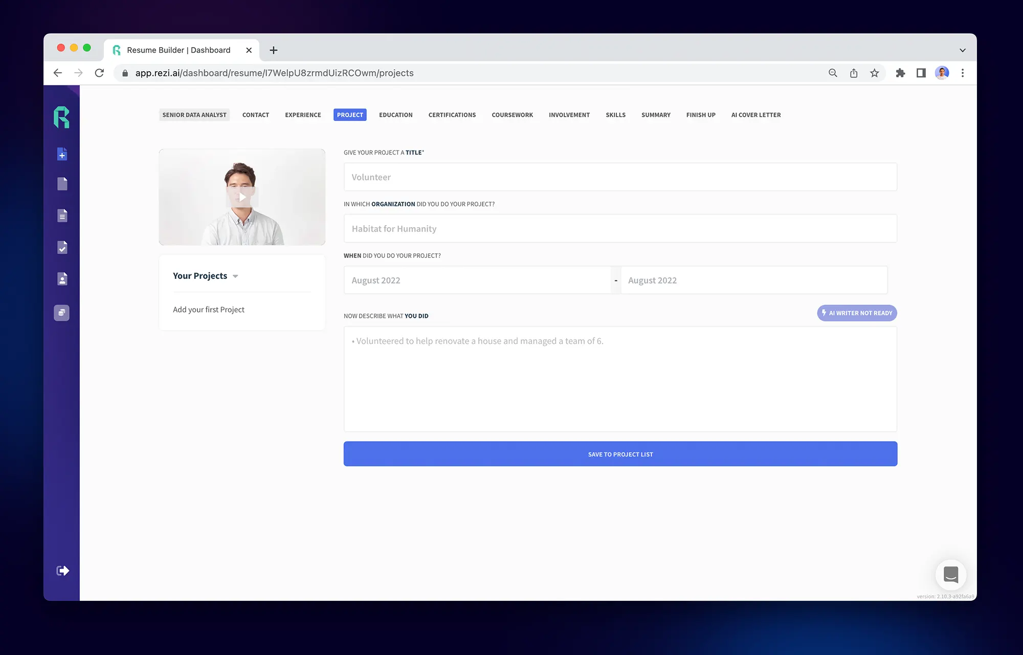 Rezi User Docs - Project