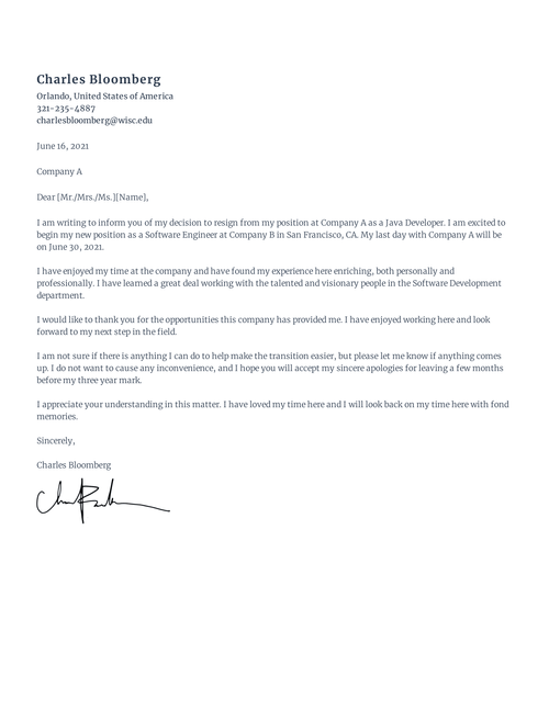 100+ Free Resignation Letter Templates & Samples - Rezi
