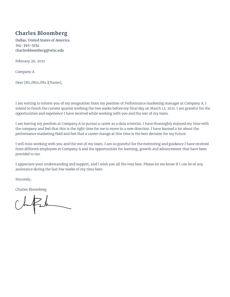 100+ Free Resignation Letter Templates & Samples - Rezi