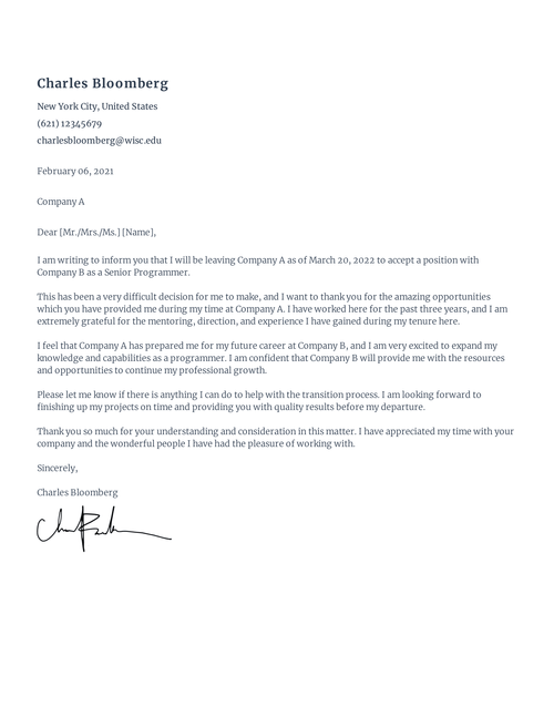100+ Free Resignation Letter Templates & Samples - Rezi