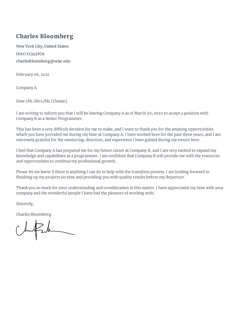 100+ Free Resignation Letter Templates & Samples - Rezi