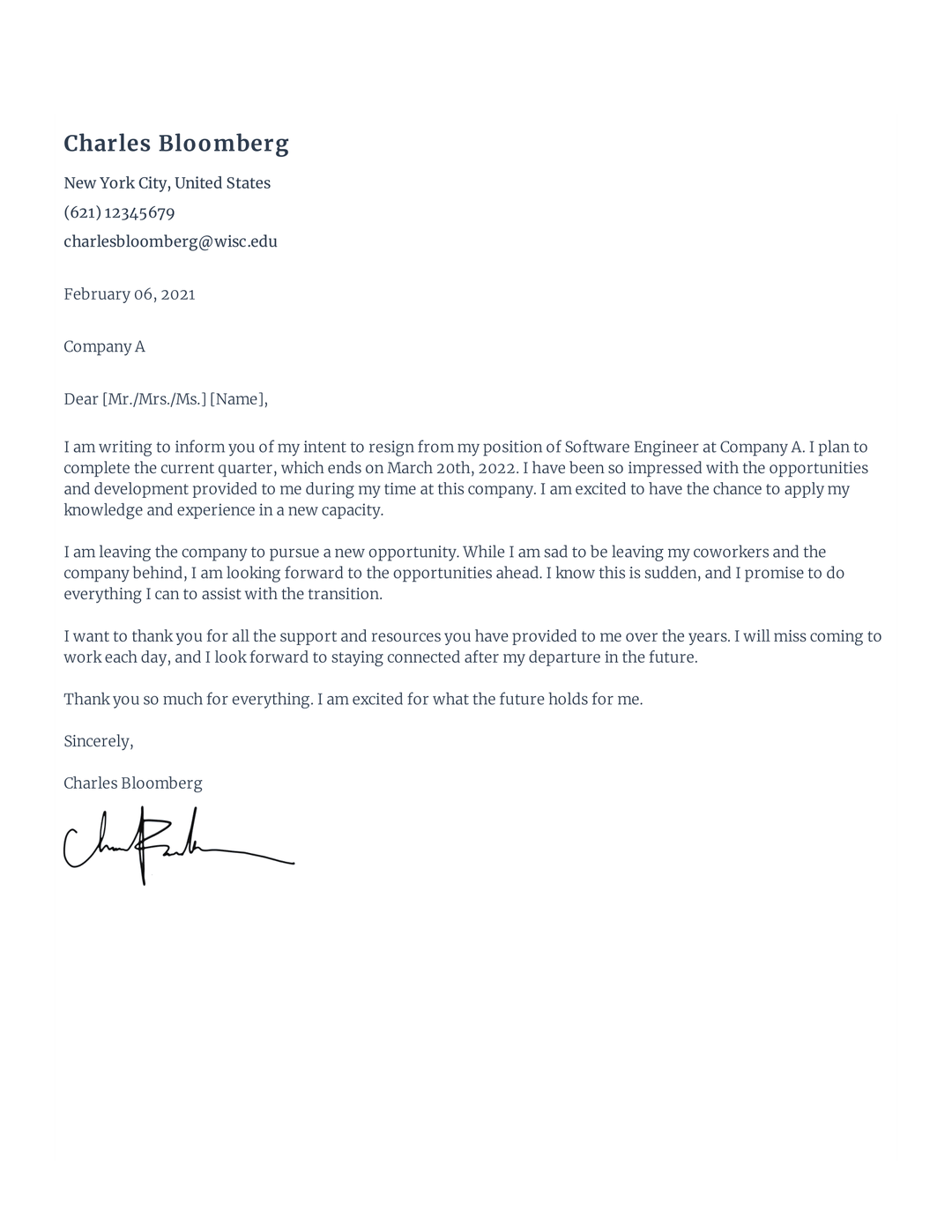 100+ Free Resignation Letter Templates & Samples - Rezi