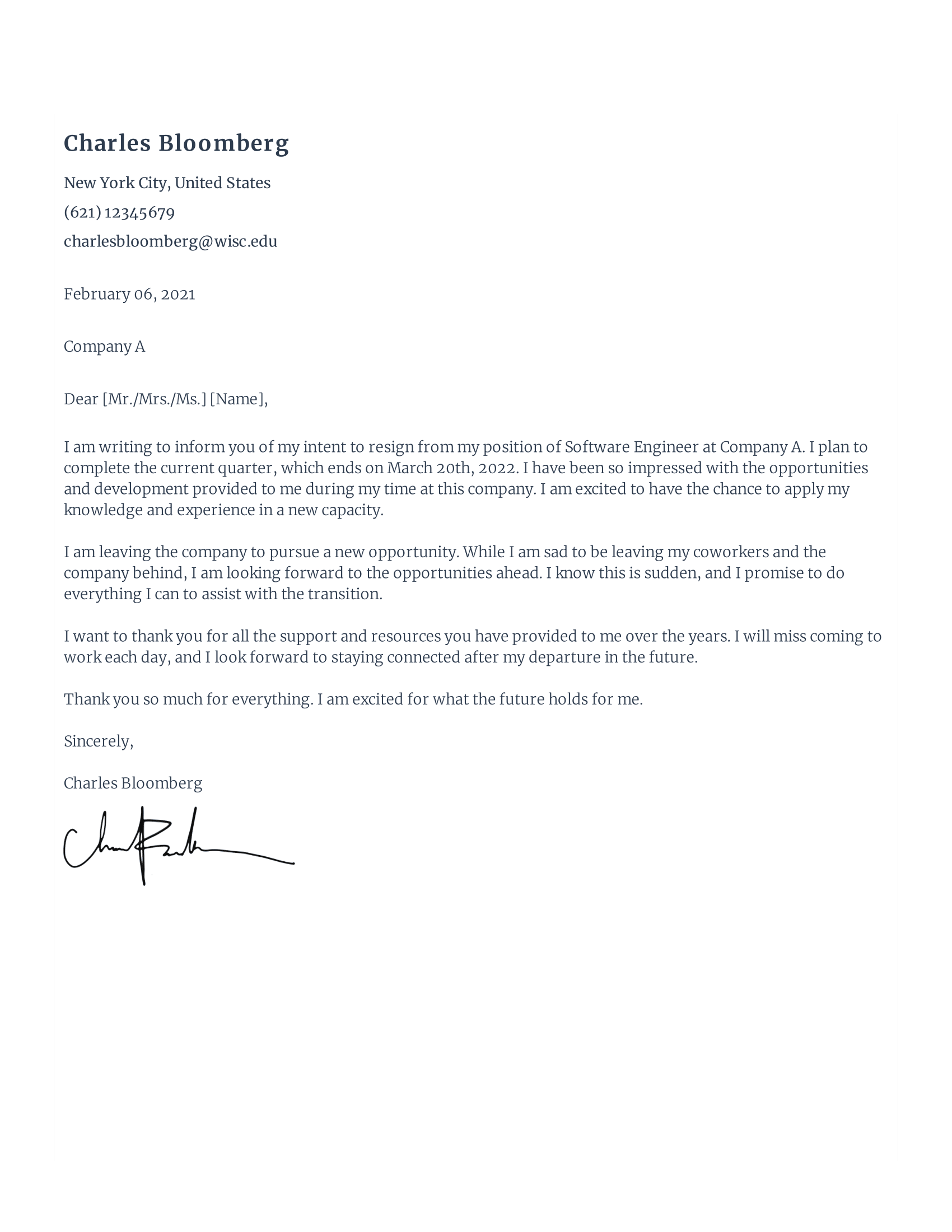 Free Software Engineer Resignation Letter Sample Rezi free-software-engineer-resignation-letter-sample-rezi