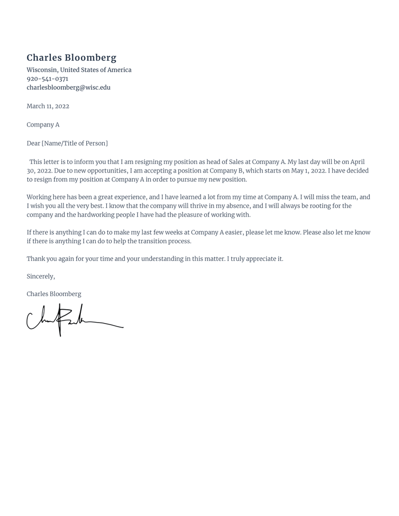 100+ Free Resignation Letter Templates & Samples - Rezi