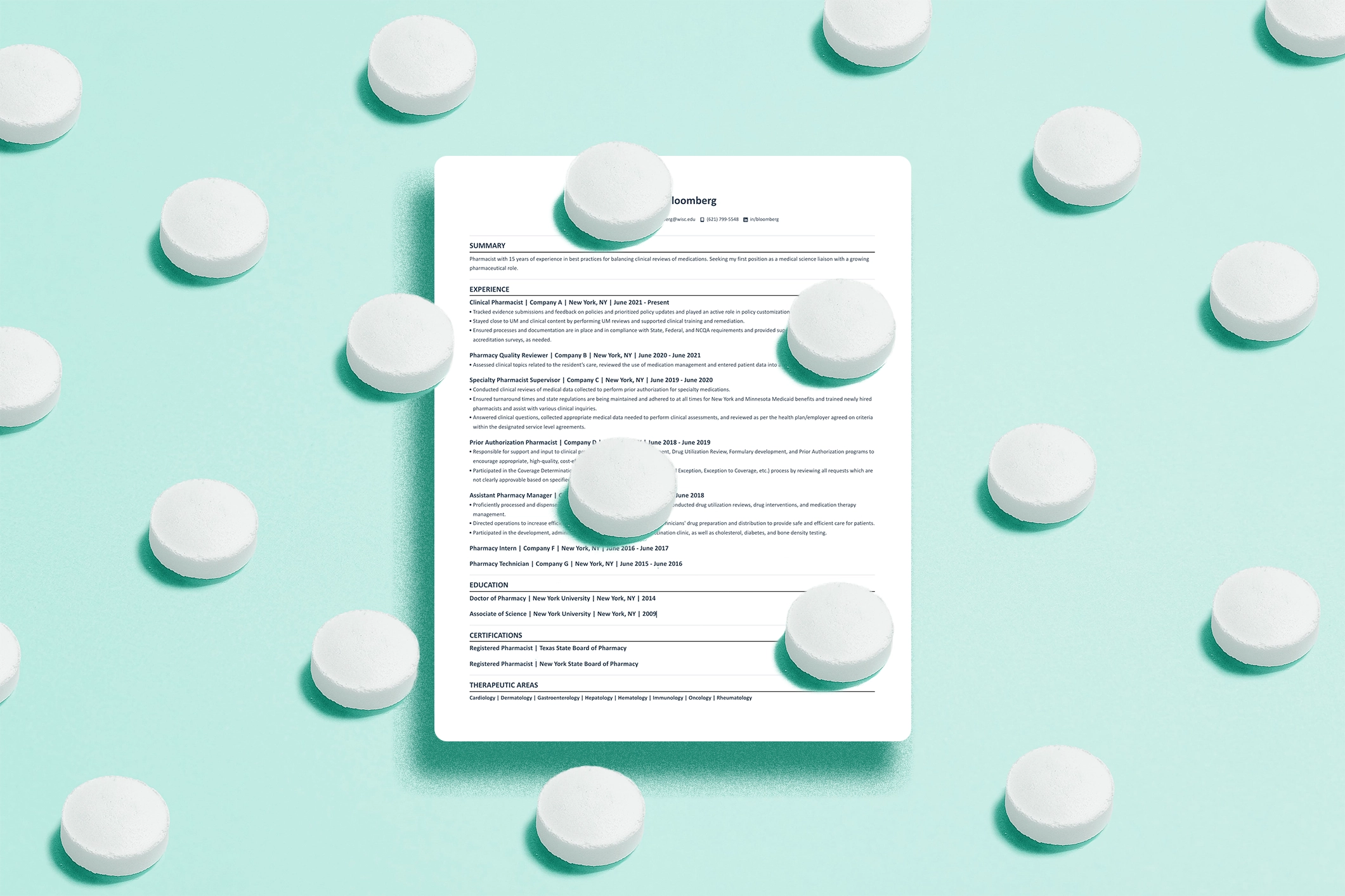 Pharmacist Resume Examples & Writing Guide