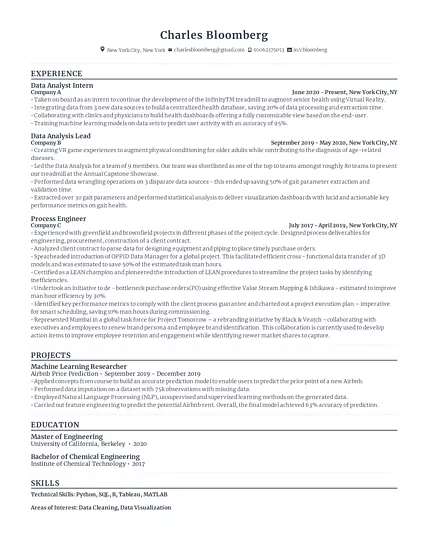 Data Analyst Resume Example & Writing Guide Example for 2023 - Rezi Ai