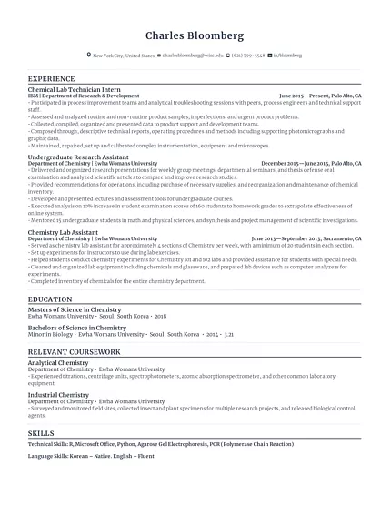 Science Resume Example for 2023 - Rezi Ai