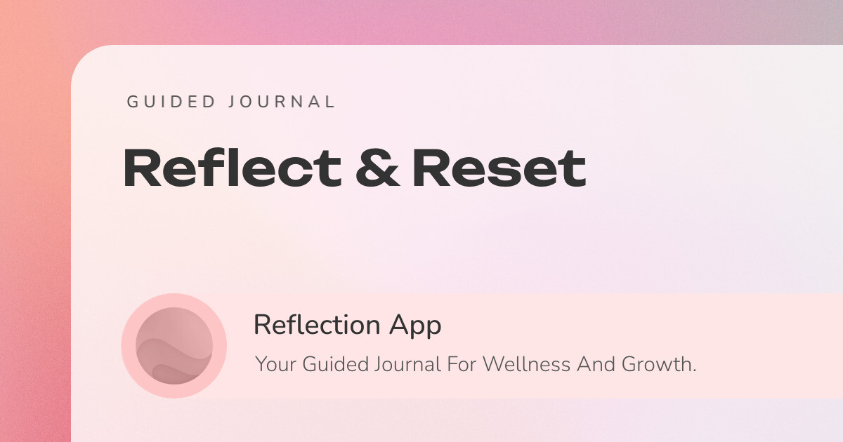 Reflect & Reset by Reflection App | Journal Prompts and Guides | Online ...