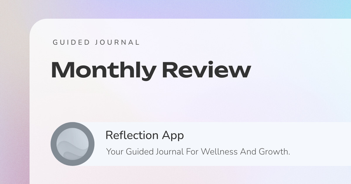 Monthly Review by Reflection App | Journal Prompts and Guides | Online ...