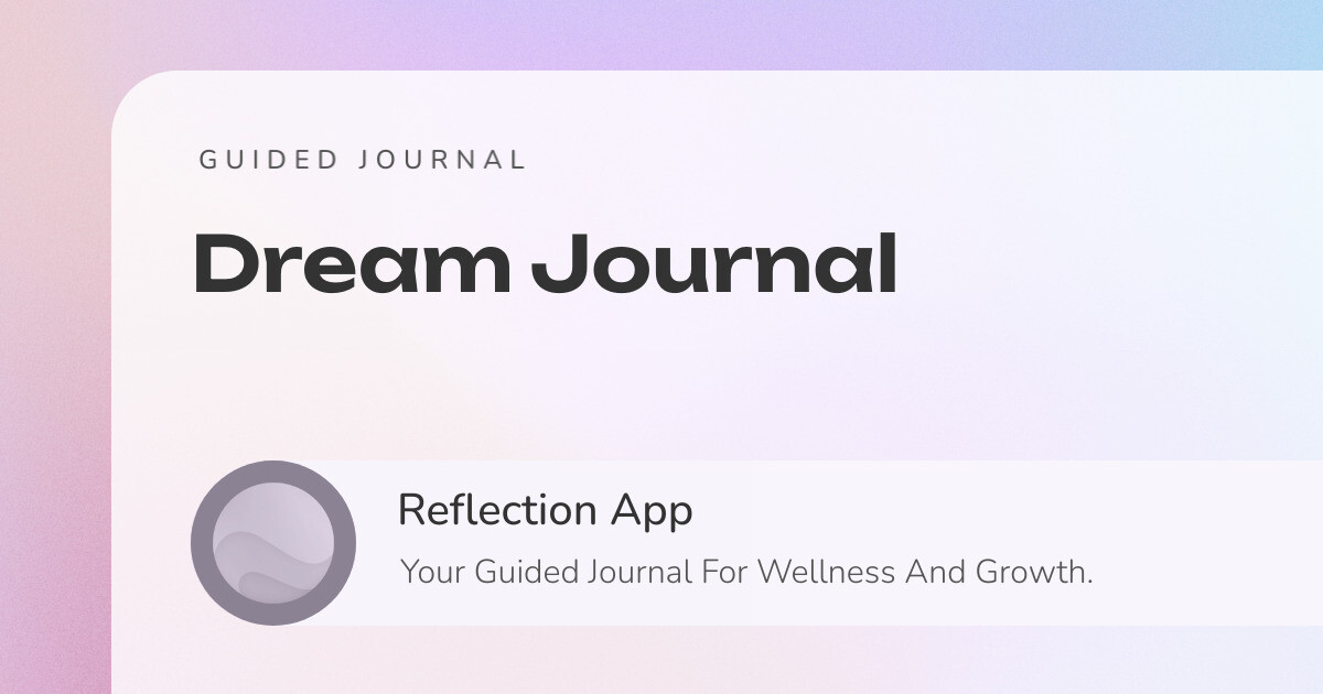 Dream Journal by Reflection App | Journal Prompts and Guides | Online ...