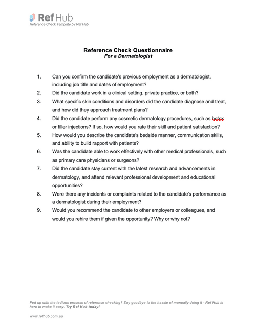 Free Reference Check Templates | Download Now