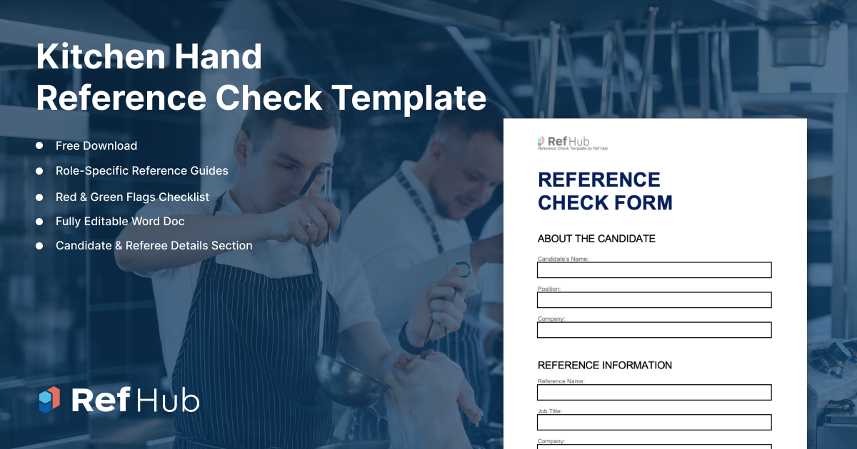 Free Kitchen Hand Reference Check Template | Download Now!
