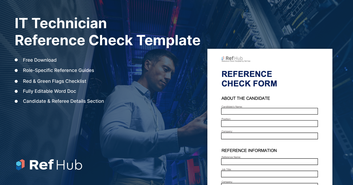 Free IT Technician Reference Check Template | Download Now!