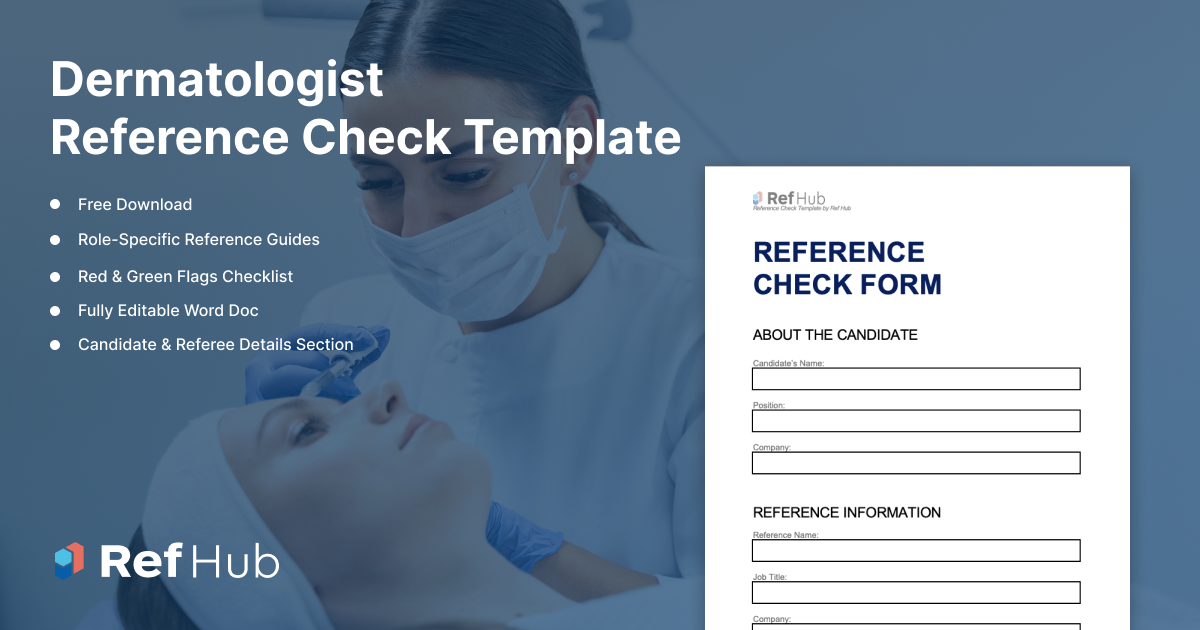 Free Dermatologist Reference Check Template | Download Now!