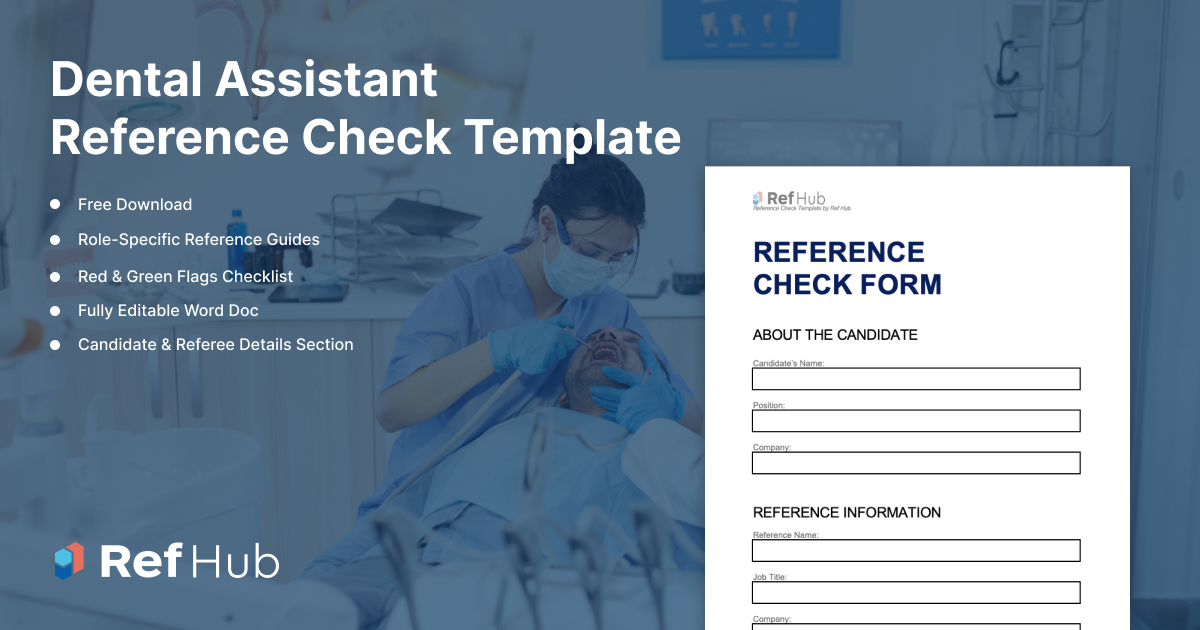 Free Dental Assistant Reference Check Template | Download Now!