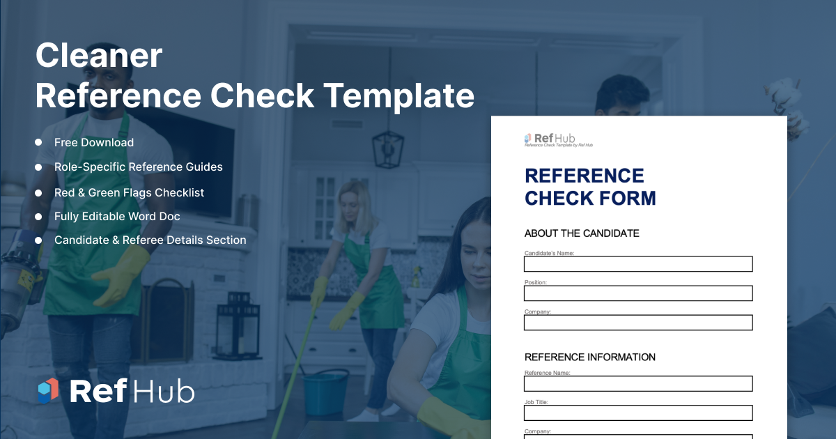 Free Cleaner Reference Check Template | Download Now!