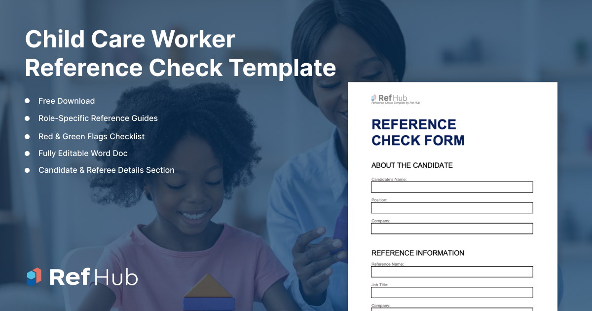 Free Child Care Worker Reference Check Template | Download Now!