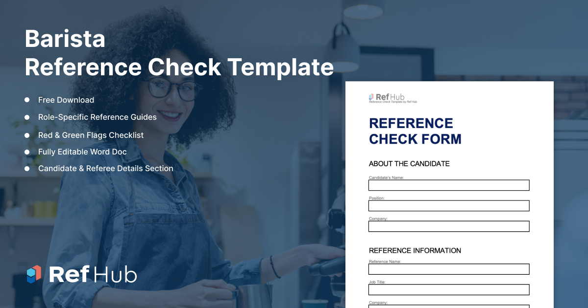 Free Barista Reference Check Template | Download Today!