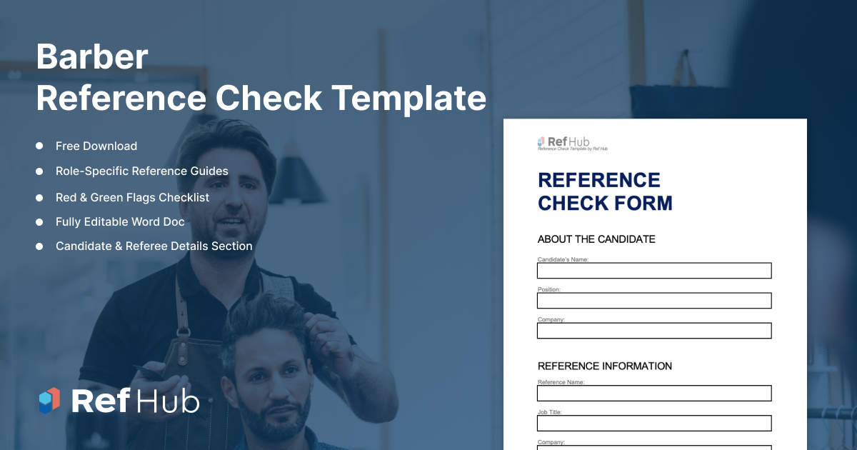 Free Barber Reference Check Template | Download Now!