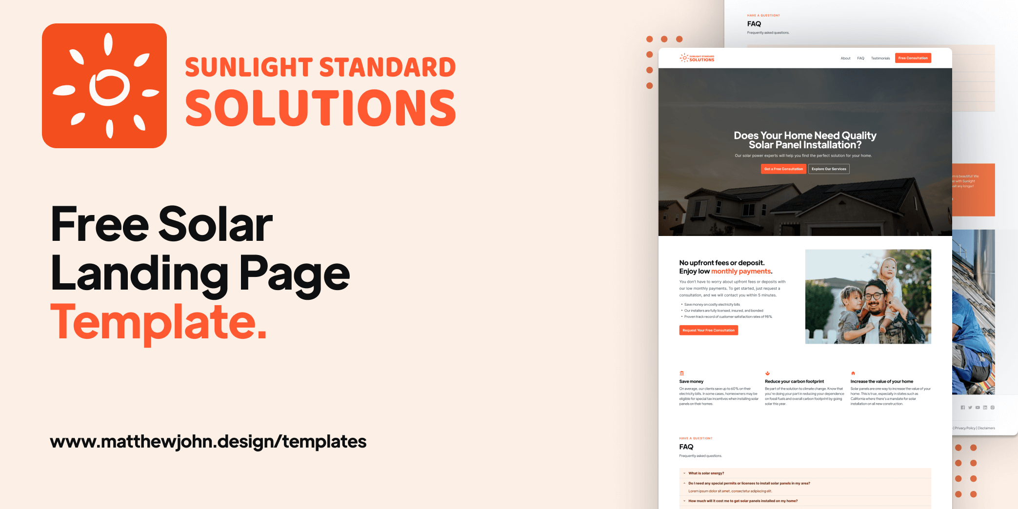 Solar Website Template | Matthew John Design