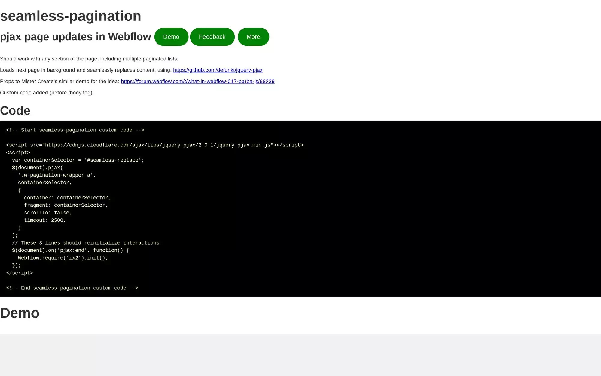 Webflow Seamless Pagination [Tip] No-Code Supply Co.